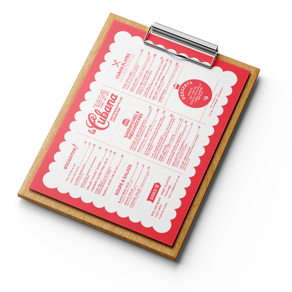 Custom menu printing for restaurants